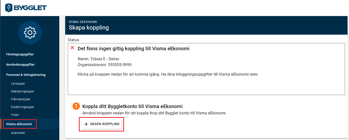 Visma eEkonomi - Integrationen – Bygglet FAQ